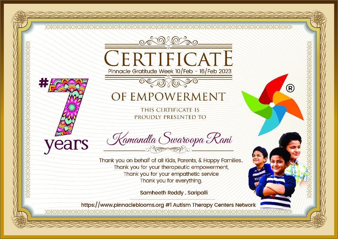 Kamandla Swaroopa Rani, Behavioural Therapist - Pinnacle at